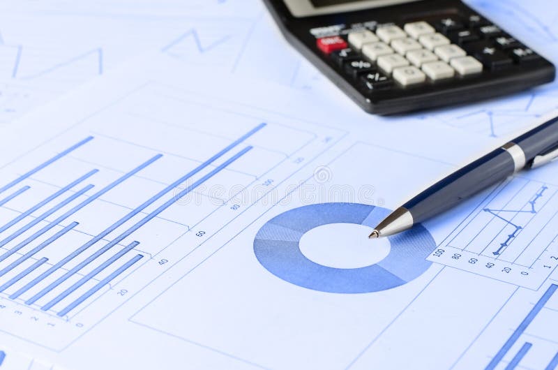 Business Analytics, Graphs and Charts. a Schematic Drawing on Paper ...