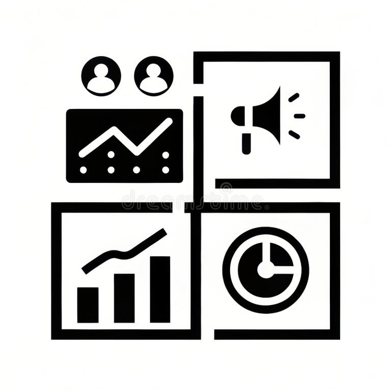 Business Analytics Icons for Data Visualization, Marketing Strategy ...