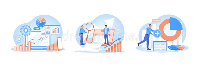 Business Analytics Illustration Depicting Market Data Insights and ...