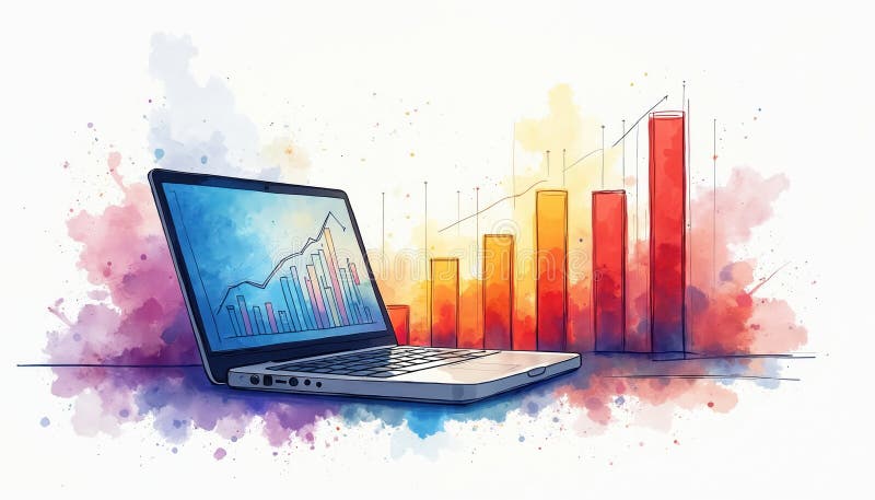 133 Vibrant Financial Data Visualization Chart Showing Growth Stock ...