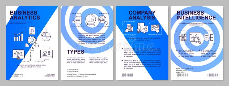 Business Analytics and Intelligence Blue Brochure Template Stock Vector ...