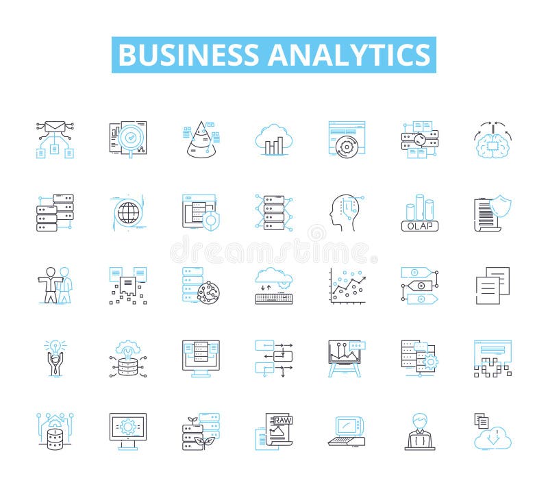 Business Analytics Linear Icons Set. Data-driven, Insights ...