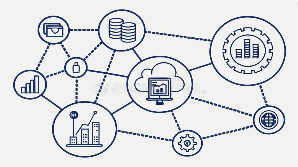 Business Analytics Network, Data Analysis, Business Intelligence, Data Insights Vector Design ...
