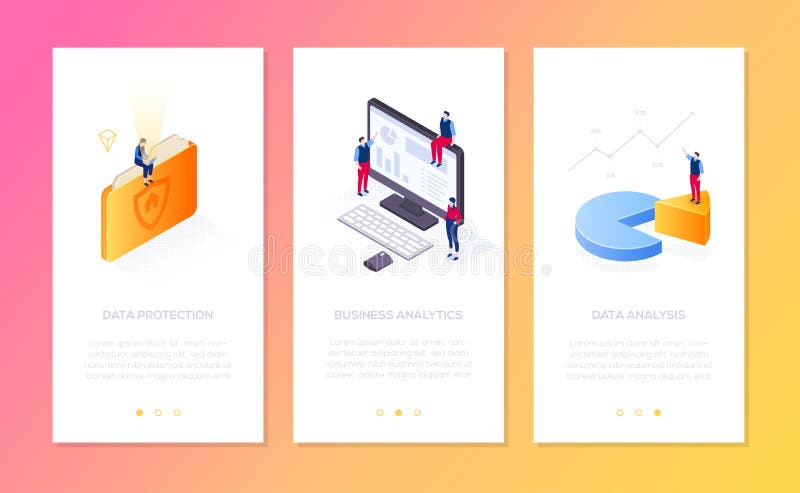 Business Analytics - Set of Isometric Vector Vertical Web Banners Stock Vector - Illustration of ...