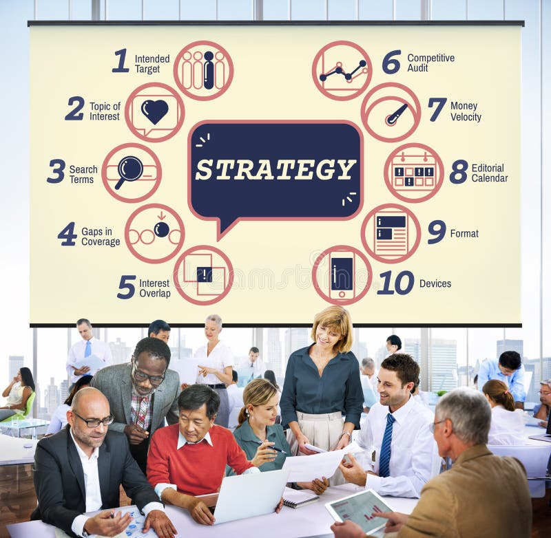 Business Analytics Strategy Methods Tactics Graphic Concept Stock Photo ...