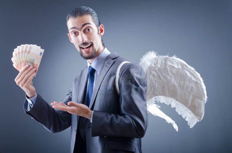 Business angel with money stock photo. Image of euro - 22232022