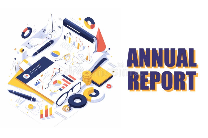 Business Annual Report with Charts, Graphs, and Financial Data Stock ...