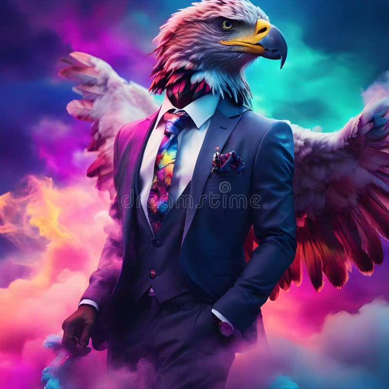 Business Anthropomorphic Eagle in a Suit Stock Illustration ...