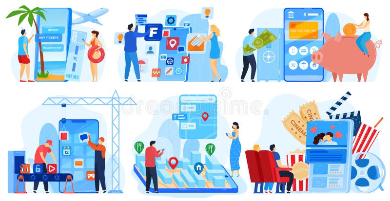 Developer People with it Lettering Vector Illustration, Cartoon Flat ...