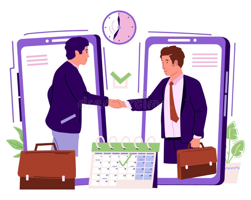 Business Appointment. Smartphone Schedule Application. Workers ...