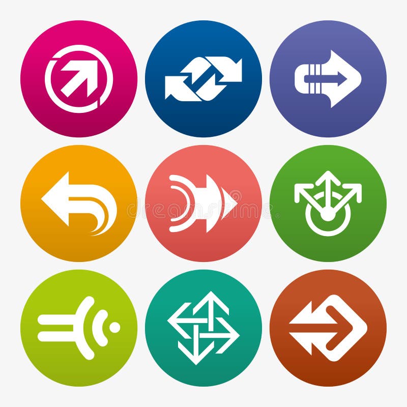 Business Arrow Sign Icon Set Stock Vector - Illustration of application ...