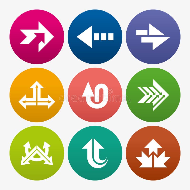 Business Arrow Sign Icon Set Stock Vector - Illustration of electronic ...