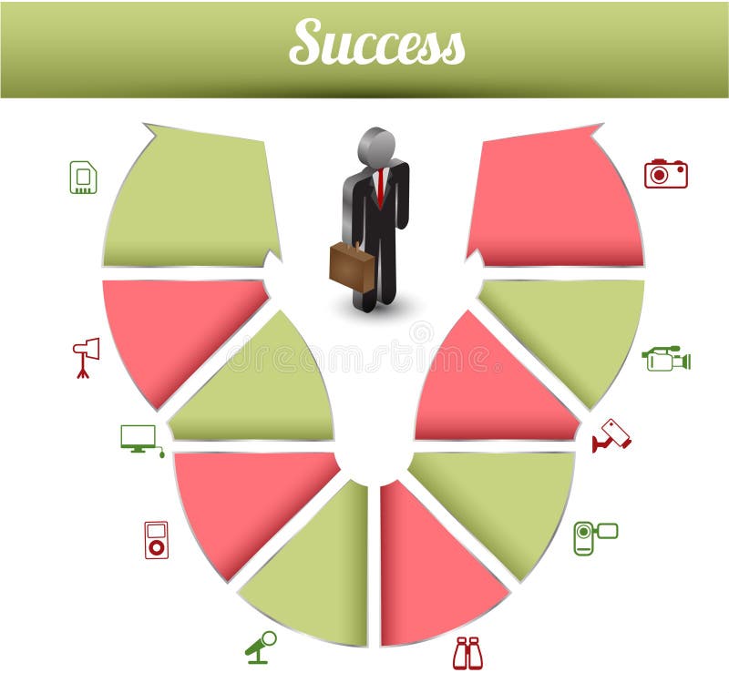 Business Arrow Step with Icon Stock Vector - Illustration of management ...