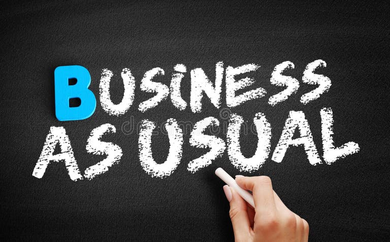 Business As Usual Text on Blackboard Stock Photo - Image of ...