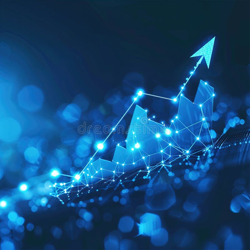 Business Ascent Blue Growth Graph with an Abstract Up Arrow Stock ...