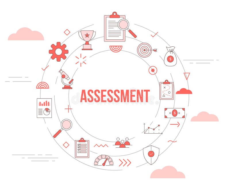 Business Assessment Concept with Icon Set Template Banner and Circle ...
