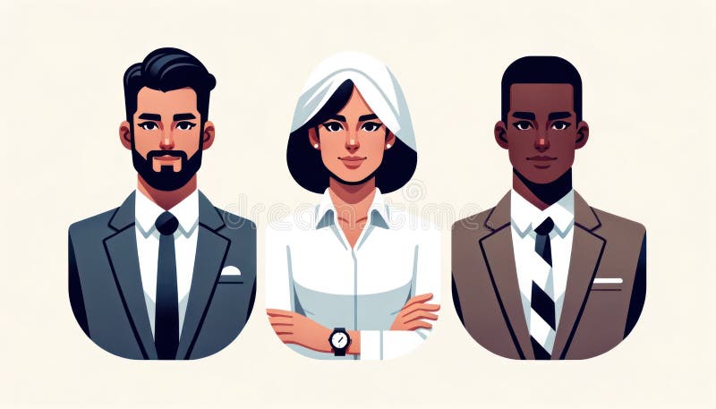 Business Avatars in Minimalistic Flat Design AI Generated Stock Photo ...