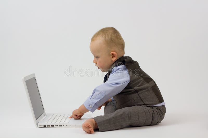 Business Baby on Computer stock image. Image of individuals - 23189029