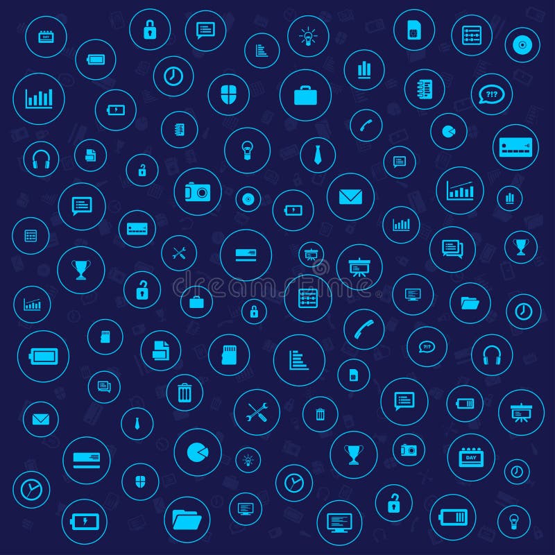 Business Backgroud of Many Icons and Symbols. Stock Vector ...