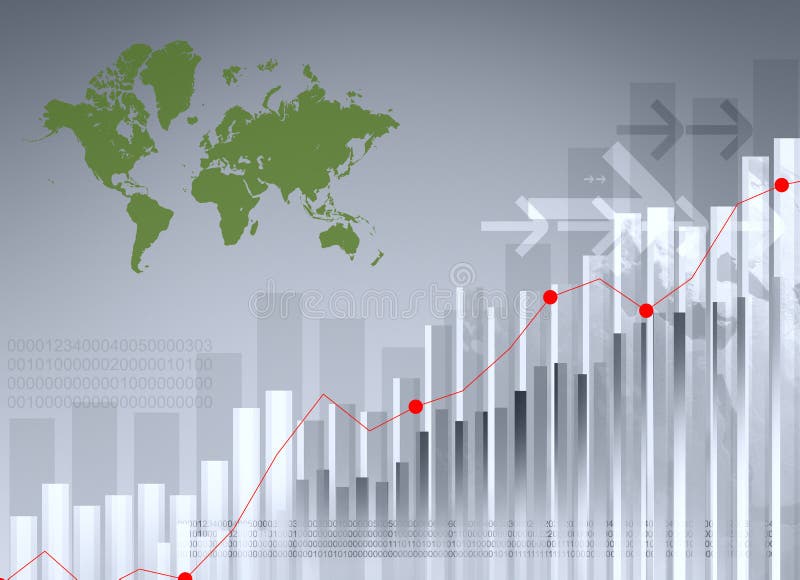 World Map Statistic Data Graph Dark Blue Finance Background 3D Stock ...