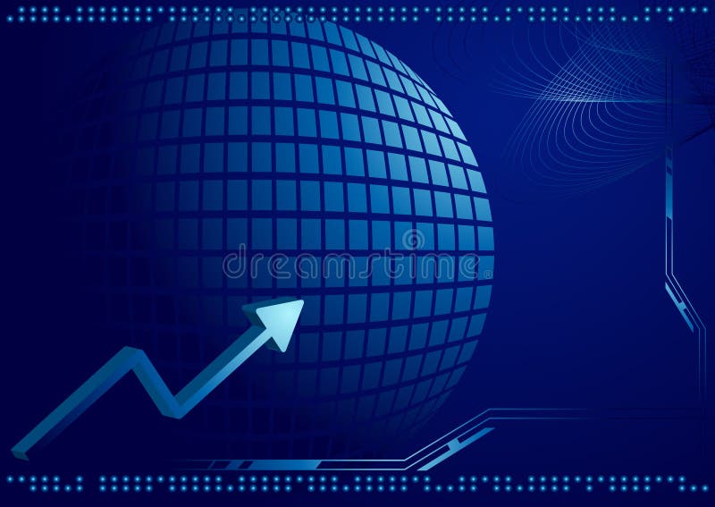 World Map Statistic Data Graph Dark Blue Finance Background 3D Stock ...