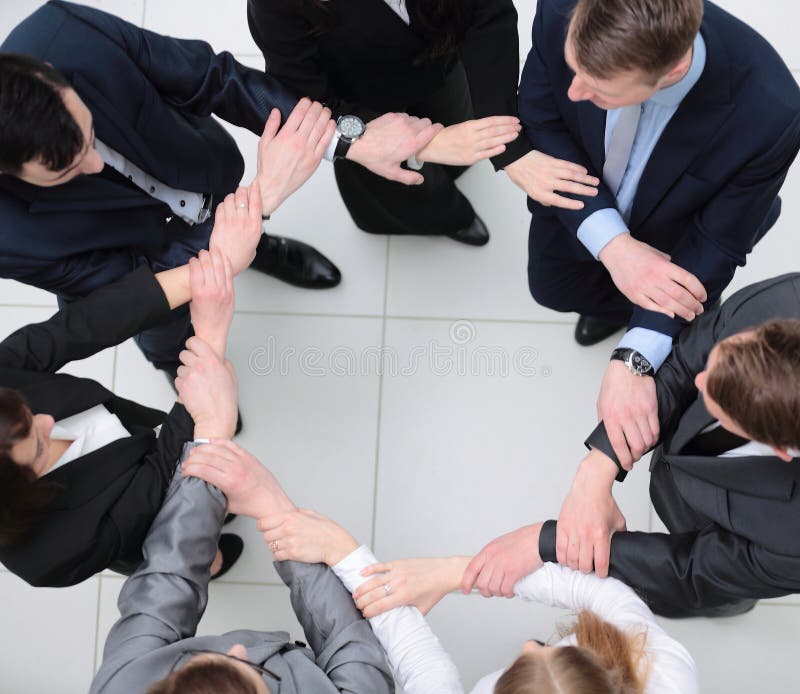 Closeup. Hands Business Team Form a Circle Stock Photo - Image of ...