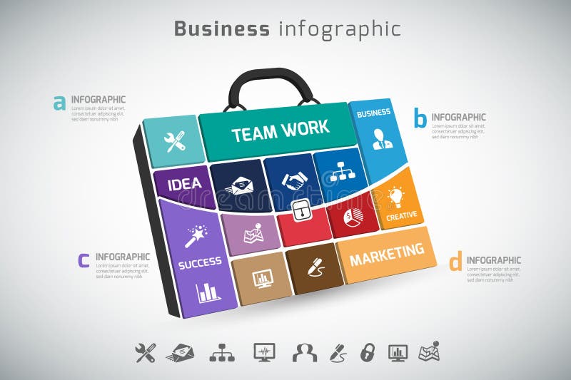 Business bag infographic stock vector. Illustration of graph - 63486836
