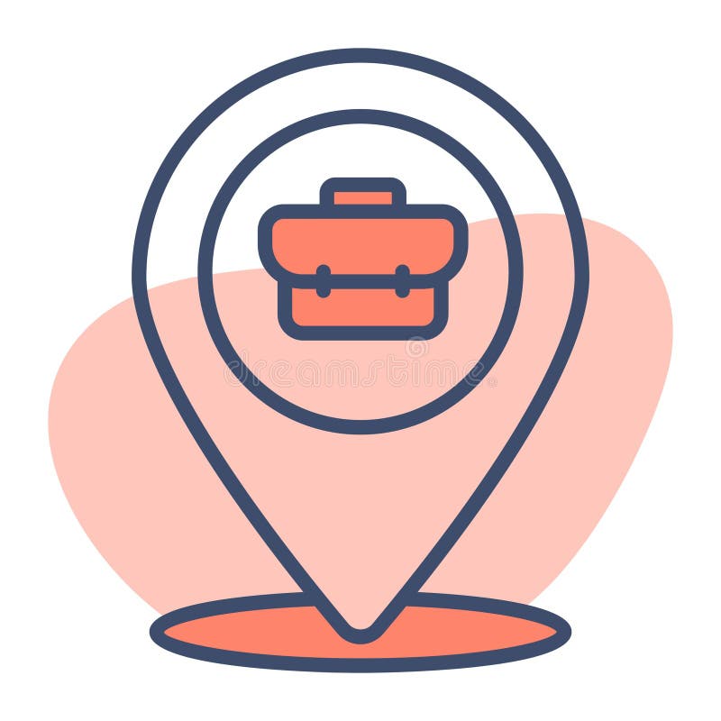 Business Bag with Map Pin Denoting Vector of Business Location Stock ...