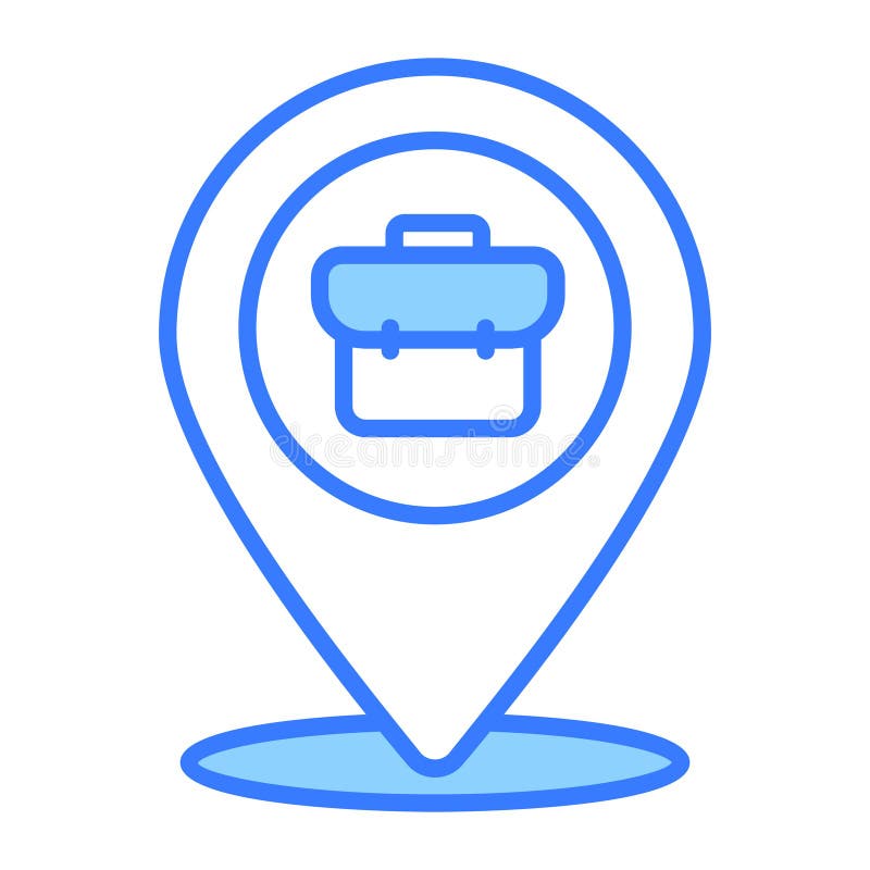 Business Bag with Map Pin Denoting Vector of Business Location Stock ...