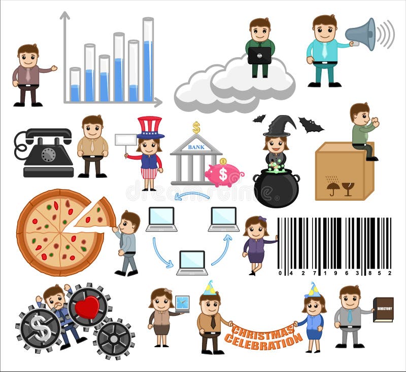 Business Banking Cartoon Vector Graphics Stock Vector - Illustration of ...