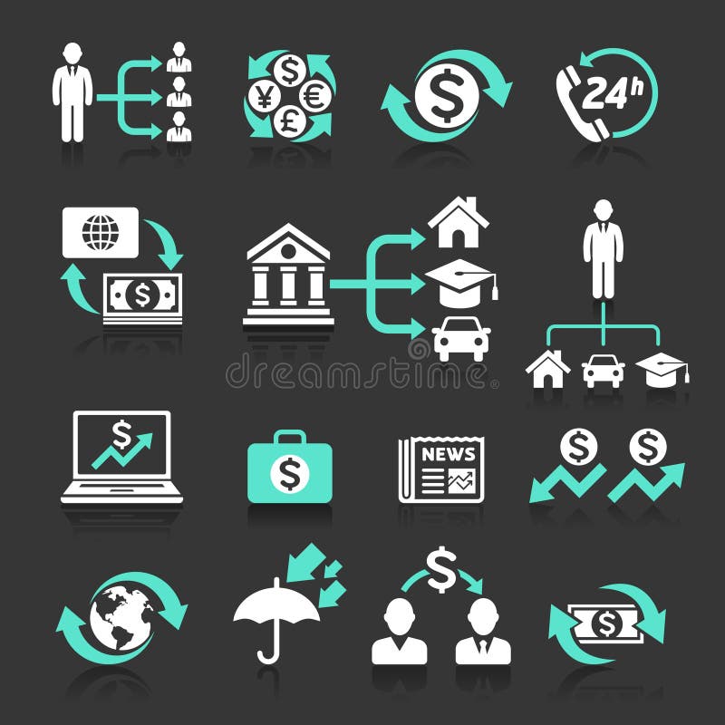 Business Banking Concept Icons Set. Stock Vector - Illustration of ...
