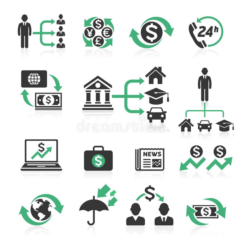 Business Banking Concept Icons Set. Stock Vector - Illustration of ...