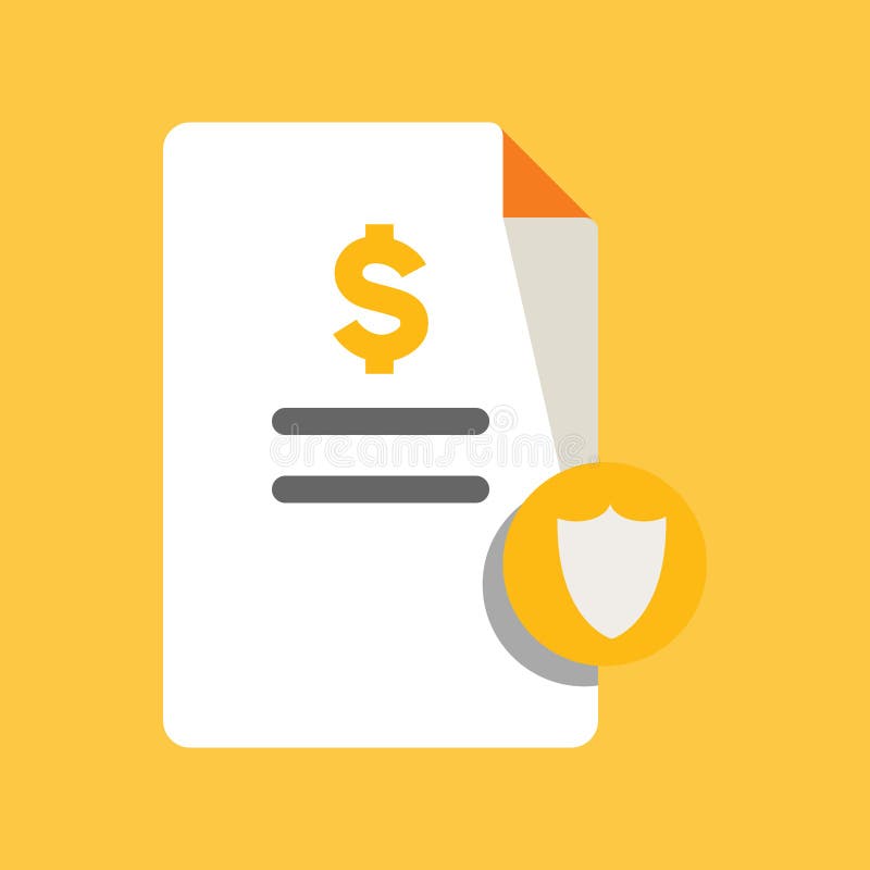Business, Banking and Finance Icon, Folded File Document with Shield ...