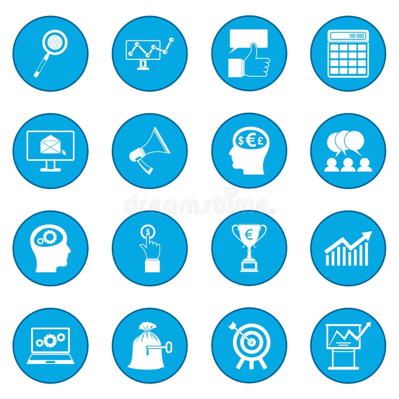 Business and Office Work Icon Blue Stock Vector - Illustration of ...