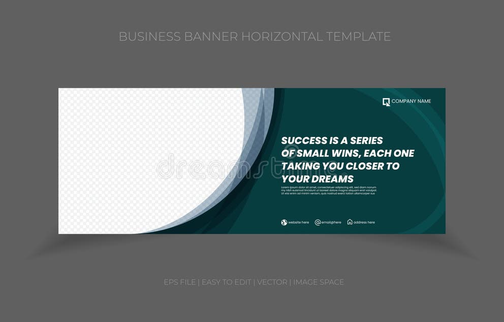 Business Banner Horizontal Template Design. Image Space Replacement ...