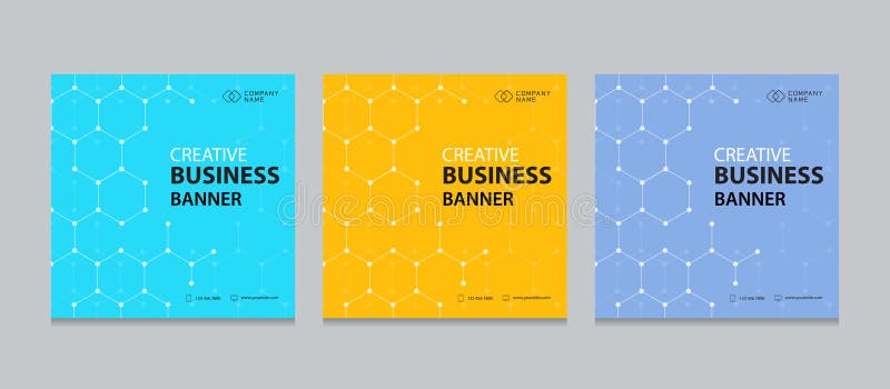 Set of Square Abstract Background for Business Web Banner Design ...