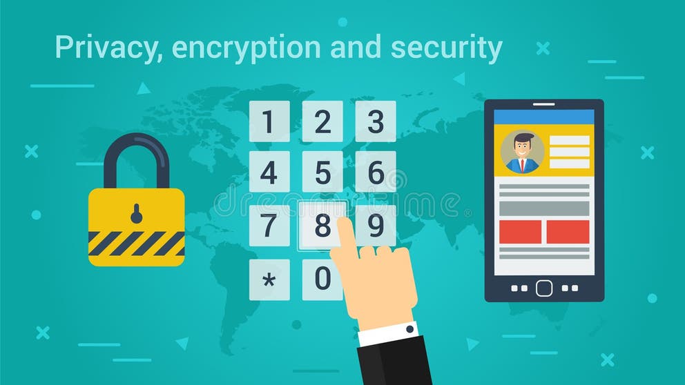 Business Banner - Privacy, Encryption and Security Stock Illustration ...