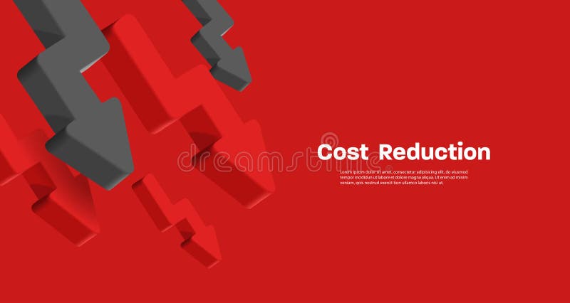 Business Banner Red, Decreasing Pointing Down Red and Black Arrows ...