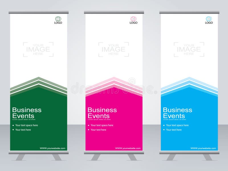 Business Banner Roll Up Set Standee Banner Template Stock Vector ...