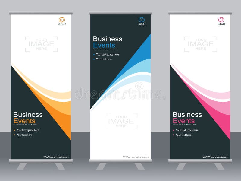 Business Banner Roll Up Set Standee Banner Template Modern Banner Stock ...