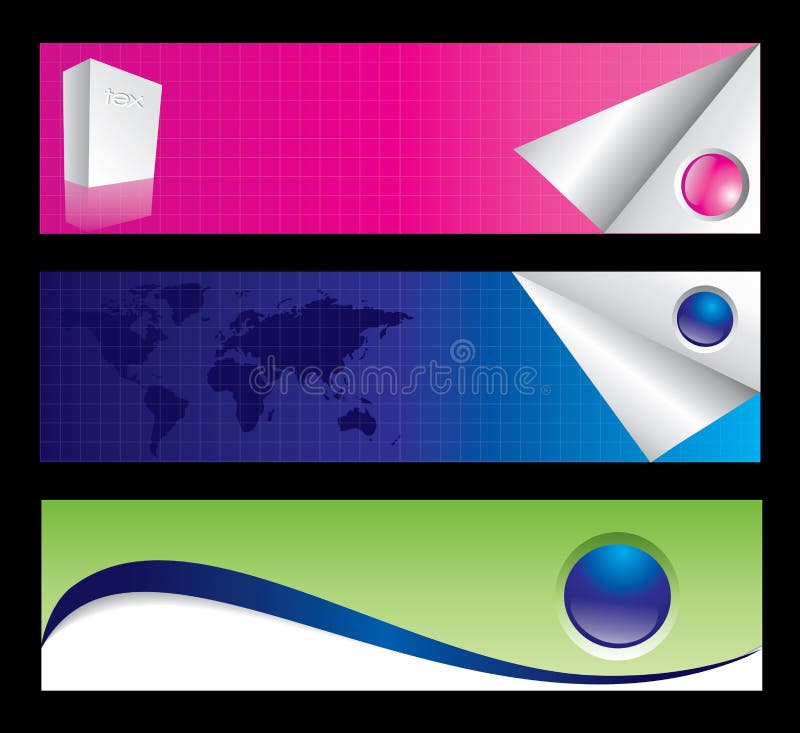 Business Banner Set. Editable. Stock Illustration - Illustration of ...
