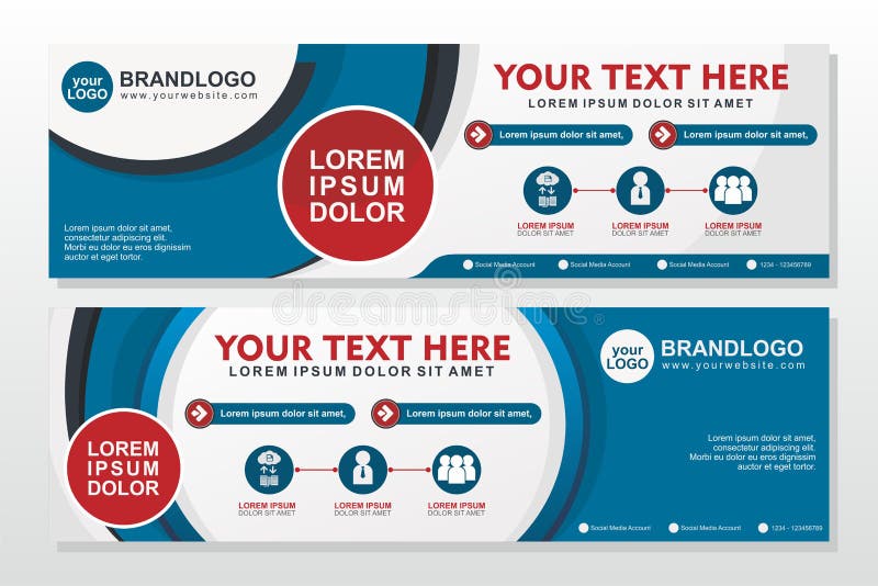 Business Banner Template with Blue and White Color Stock Vector ...
