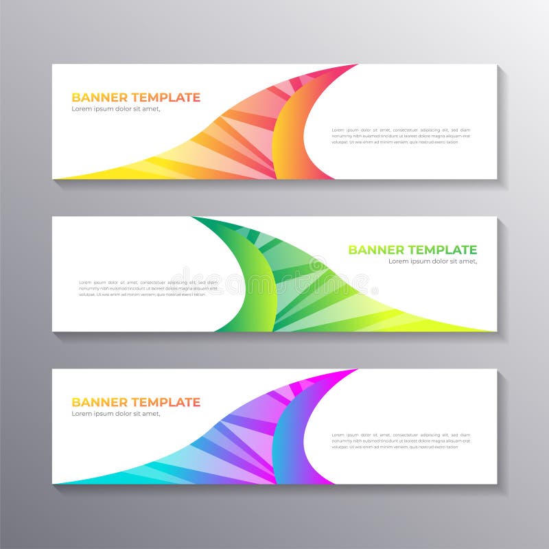 Business Banner Template with Colorful Wavy Background, Layout ...