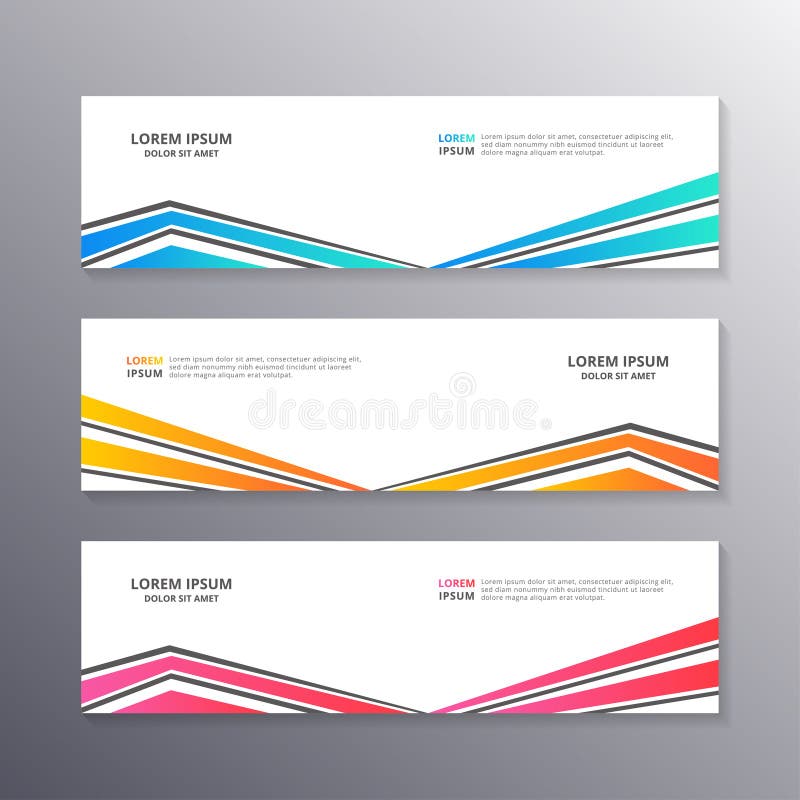 Business Banner Template with Colorful Wavy Background, Layout ...