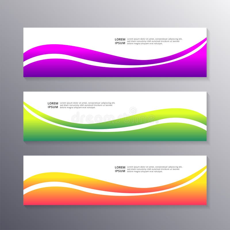 Business Banner Template with Colorful Wavy Background, Layout ...