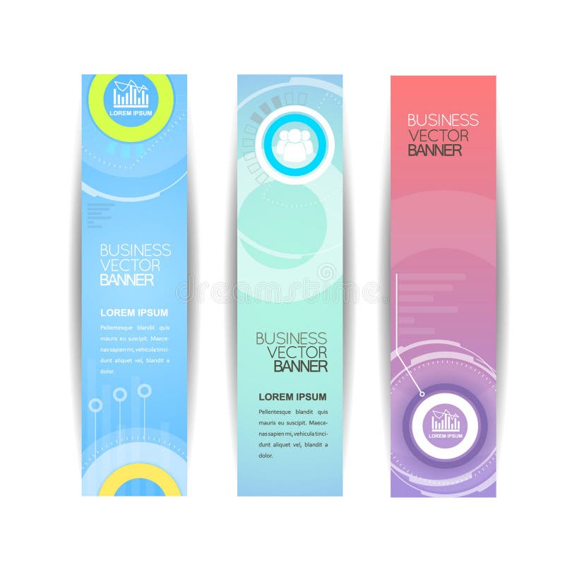Business Banners with Digital Panel Elements Stock Vector ...
