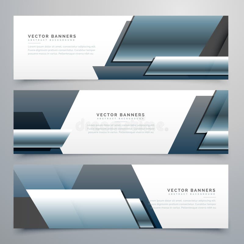Business Banners Set of Three Professional Headers Stock Vector ...