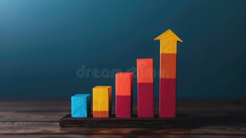 A Business Bar Chart with an Arrow Stock Illustration - Illustration of ...