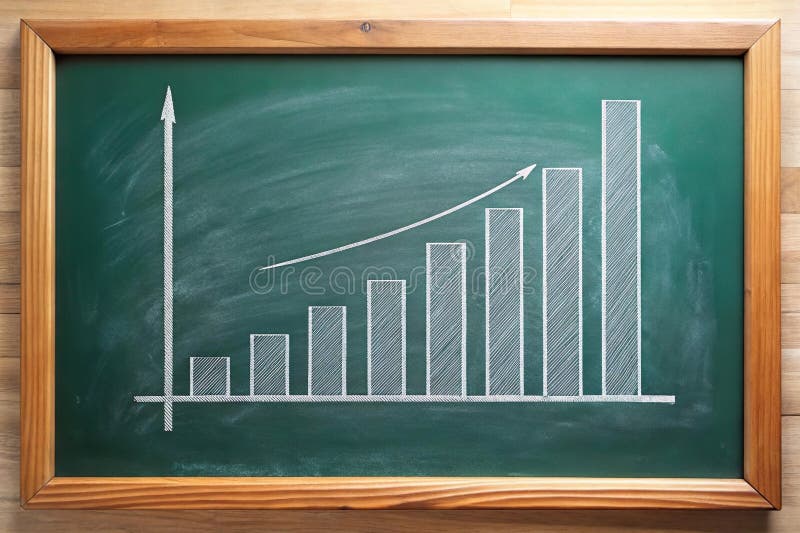 Bar Chart in Chalk on Class Board. Finance Class and Education Stock ...