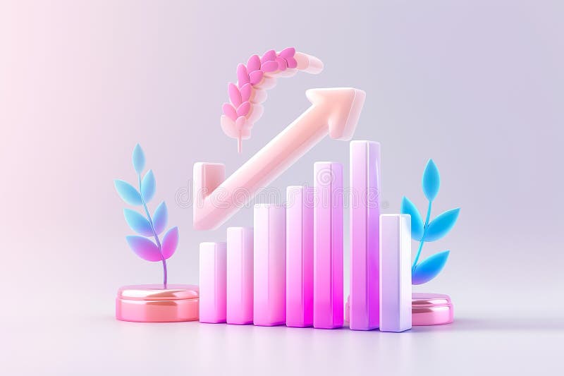 Business Bar Graph Creatively Blended with Various Nature Elements To ...